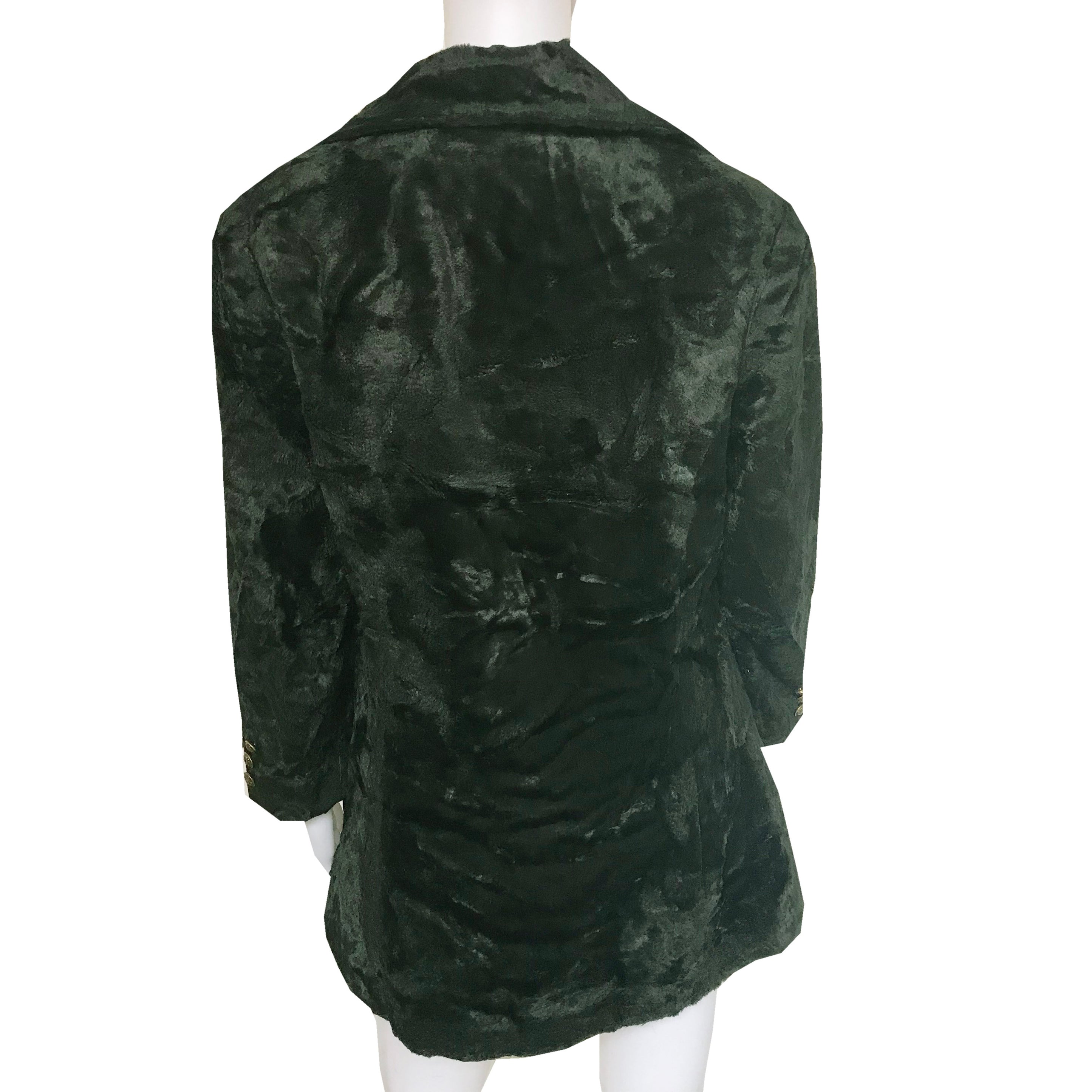 Vintage 1960s Green Crushed Velvet Double-Breasted Pea Coat – Shop ...