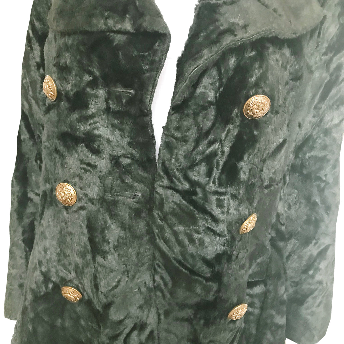 Vintage 1960s Green Crushed Velvet Double-Breasted Pea Coat – Shop ...